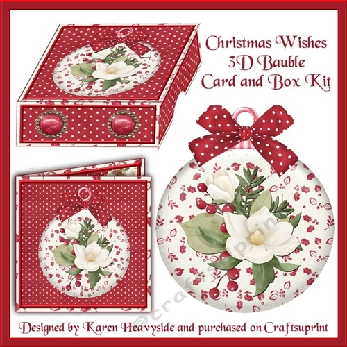 Christmas Wishes 3D Bauble, Card and Box Kit - CUP1019026_45357 ...
