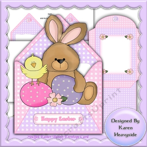Stuffed Easter bunny Envelope Card - CUP1020481_45357 | Craftsuprint
