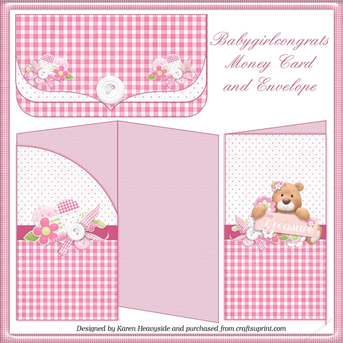 Babygirlcongrats Money Card and Envelope - CUP1027337_45357 | Craftsuprint