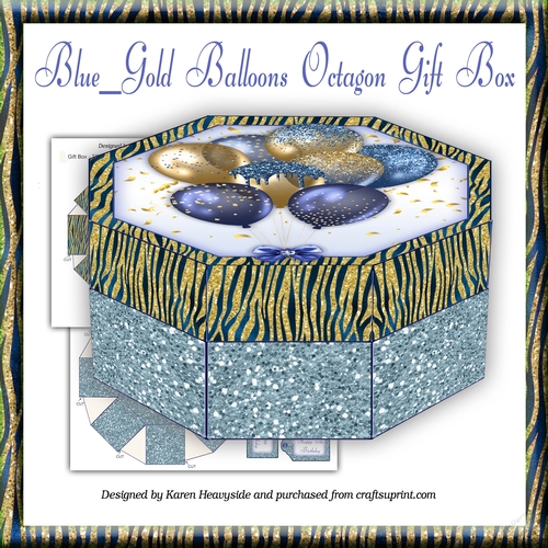 Blue_gold Balloons Octagon Gift Box - CUP1042883_45357 | Craftsuprint
