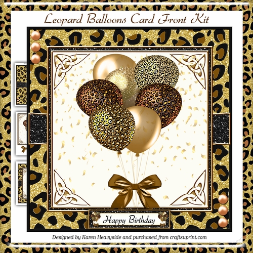 Leopard Balloons Card Front Kit - CUP1091621_45357 | Craftsuprint
