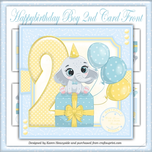 Happybirthday Boy 2nd Card Front - CUP1102709_45357 | Craftsuprint