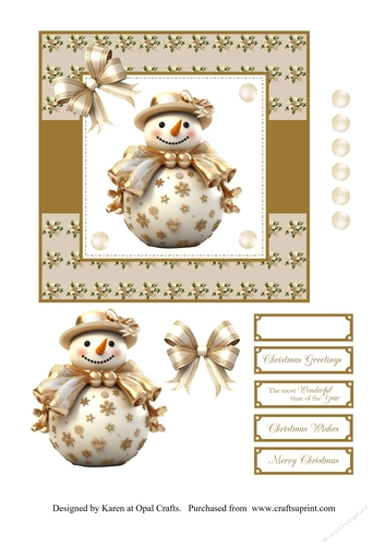 Gold Snowman - CUP1255675_14757 | Craftsuprint