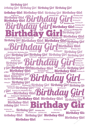 Birthday Girl Word Pink Backing Paper 2 - CUP1319661_14757 | Craftsuprint