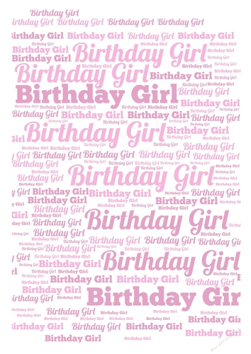 Birthday Girl Word Pink Backing Paper 3 - CUP1319663_14757 | Craftsuprint