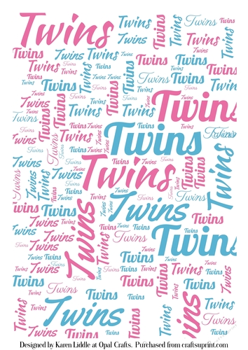 Twin Boy & Girl Words Pink & Blue Backing Paper - CUP1319825_14757 ...