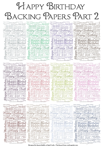 Happy Birthday Backing Papers Part 2 - CUP1322531_14757 | Craftsuprint