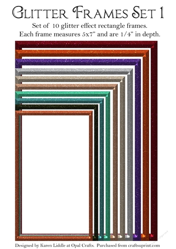 1/4 Glitter Effect Rectangle Frames Set 1 - CUP1338417_14757 | Craftsuprint