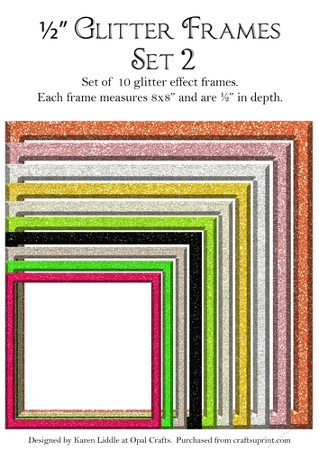 1/2 inch Glitter Effect Frames Set 2 - CUP1338619_14757 | Craftsuprint