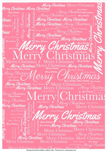 Merry Christmas Word Backing Paper on Light Pink Background ...