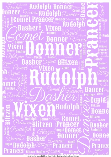 Santas Reindeer Word Backing Paper on Lilac Background - CUP1344828 ...