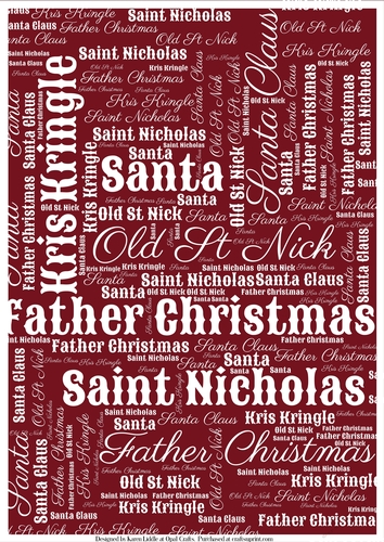 Santas Word Backing Paper on Burgundy Background - CUP1344889_14757 ...