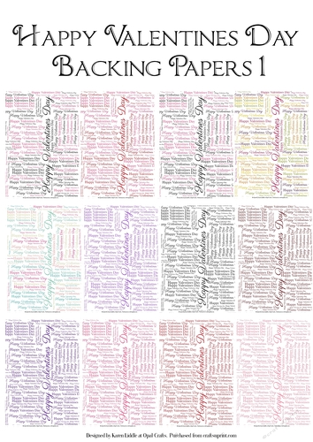 Happy Valentines Day Backing Papers 2 - CUP1353952_14757 | Craftsuprint