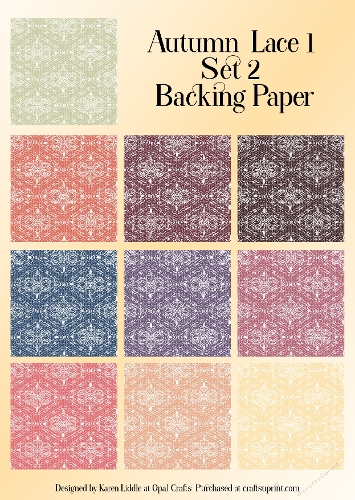 Autumn Lace 1 Backing Papers Set 2 - CUP1355084_14757 | Craftsuprint