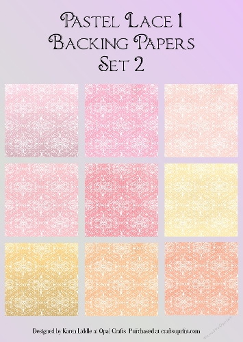 Pastel Lace 1 Backing Papers Set 2 - CUP1355135_14757 | Craftsuprint