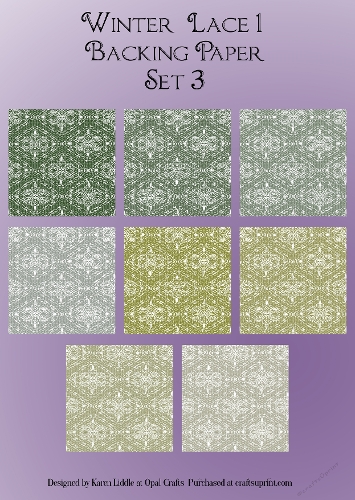 Winter Lace 1 Backing Papers Set 3 - CUP1355267_14757 | Craftsuprint