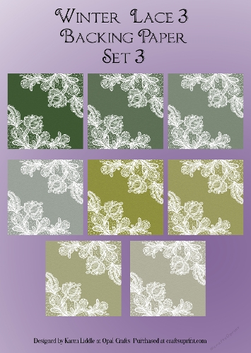 Winter Lace 3 Backing Papers Set 3 - CUP1355503_14757 | Craftsuprint