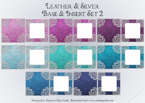Leather & Silver Card Base & Insert Set 2 - CUP1355675_14757 | Craftsuprint
