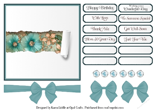 Teal Shabby Chic 3 - CUP1377964_14757 | Craftsuprint