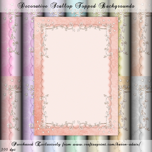 Decorative Scallop Topped Backgrounds - CUP1108260_168 | Craftsuprint