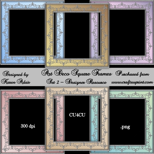 Art Deco Square Frames Set 2 - CUP1111240_168 | Craftsuprint