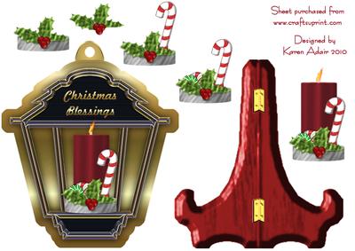 Lantern Shaped Plate Card and Stand 2 - CUP137928_168 | Craftsuprint