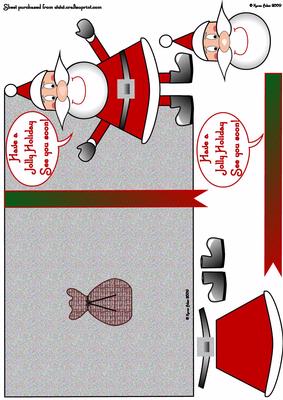 Jolly Santa Shaped Card - CUP15898_168 | Craftsuprint