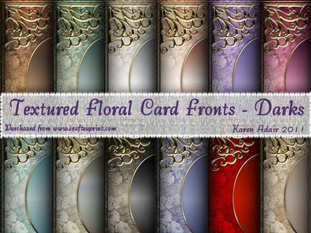 Textured Floral Card Fronts - Darks - Pack - CUP170903_168 | Craftsuprint