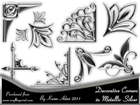 Decorative Corners - Metallic Silver - CUP172280_168 | Craftsuprint