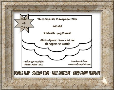 Double Flap Scallop Edge Faux Envelope Template - CUP185430_168 ...