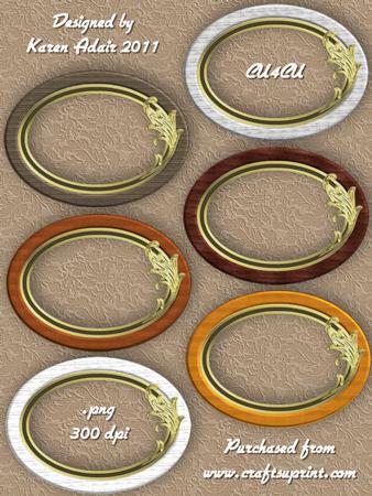 Oval Wooden and Gold Flourish Frames - CUP195613_168 | Craftsuprint