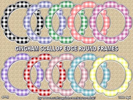 Scallop Edge Round Gingham Frames - CUP197989_168 | Craftsuprint