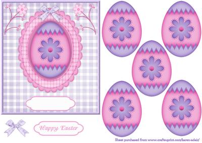 3D Easter Egg Embellishment Card Front - CUP201934_168 | Craftsuprint