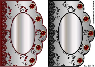 Scallop Edge Card Bases with Lace Trim in Red and Black - CUP207456_168 ...