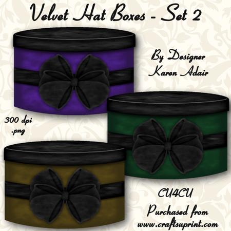 Velvet Hat Boxes - Set 2 - CUP209907_168 | Craftsuprint