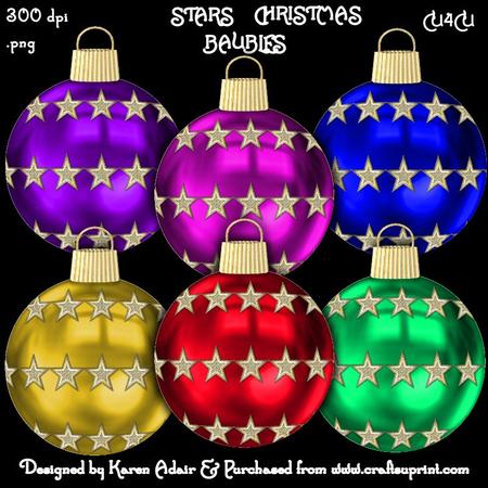 Stars Christmas Baubles - CUP243687_168 | Craftsuprint