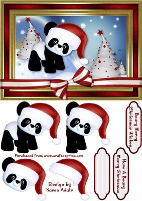 The Christmas Panda Card Front with Step by Step - CUP247036_168 ...