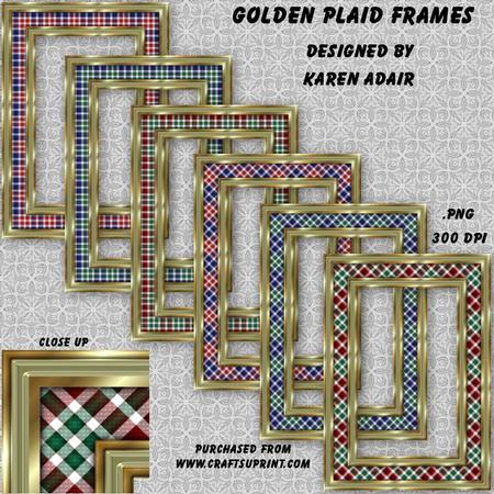 Golden Plaid Frames - CUP247223_168 | Craftsuprint