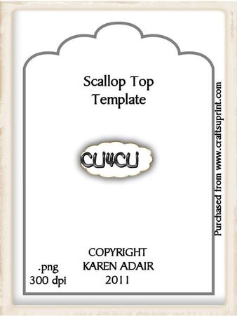 Scallop Top Card Front Template - CUP255822_168 | Craftsuprint