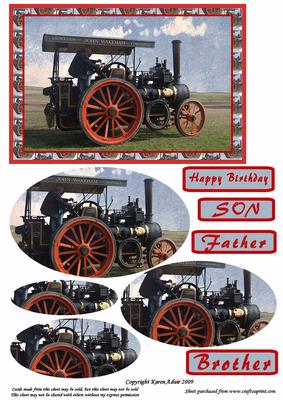 Steam Engine Pyramid Card Front - CUP26303_168 | Craftsuprint