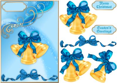Golden Bells A5 Card Front with Step by Step - CUP272858_168 | Craftsuprint
