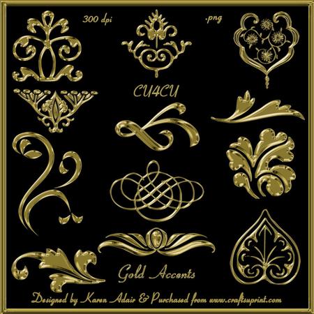 Gold Accents Designer Resource - CUP299406_168 | Craftsuprint
