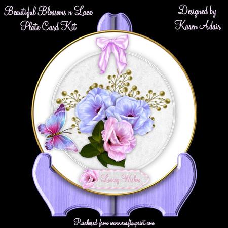 Beautiful Blooms N Lace Plate Card Kit - CUP305940_168 | Craftsuprint
