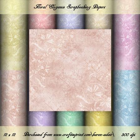 Floral Elegance Scrapbook Paper Pack - CUP315917_168 | Craftsuprint