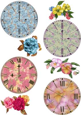 Floral Clock Faces with Decoupage - CUP326456_168 | Craftsuprint
