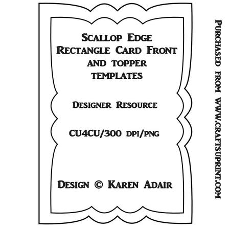 Scallop Rectangle Card Front & Topper Templates - CUP355113_168 ...
