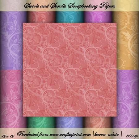 Swirls and Scrolls Scrapbooking Paper Set - CUP355153_168 | Craftsuprint