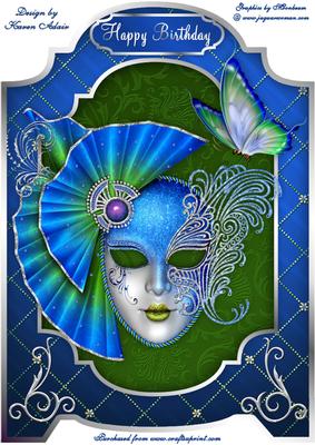 Masquerade Fan A4 Screen Card - CUP362315_168 | Craftsuprint