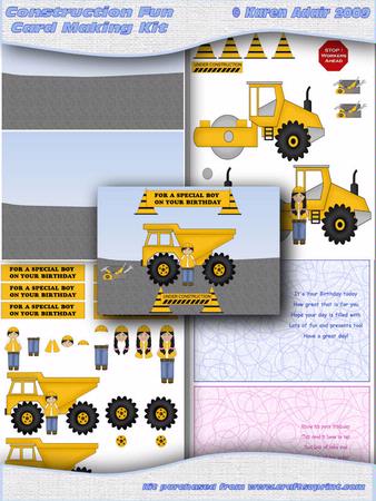 Construction Fun Card Making Kit - CUP37702_168 | Craftsuprint