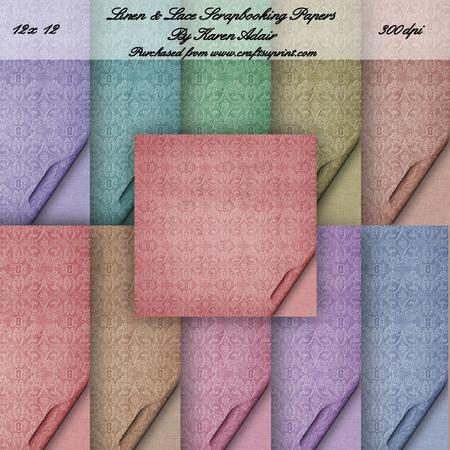 Linen & Lace Scrapbooking Paper Set - CUP391288_168 | Craftsuprint